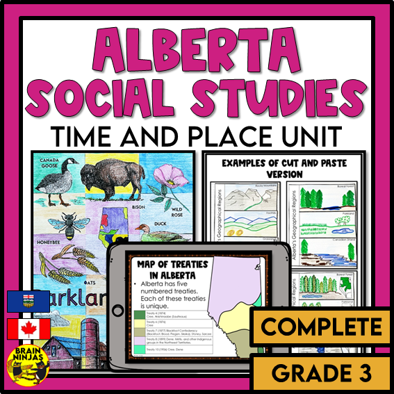 Alberta Social Studies Grade 3 Time and Place Unit | Paper and Digital ...