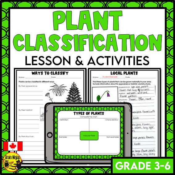 Plant Classification Lesson and Activities | Paper and Digital ...