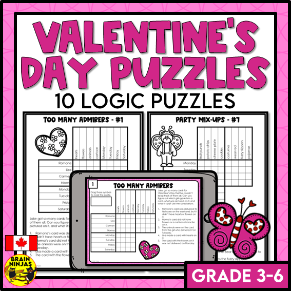 Valentines Day Logic Puzzles | Paper and Digital – brainninjas
