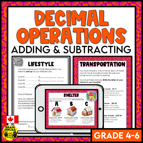 Decimal Addition and Subtraction to Hundredths | Paper and Digital ...