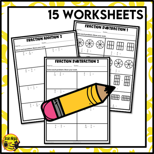 Adding and Subtracting Fractions Math Worksheets | Paper – brainninjas