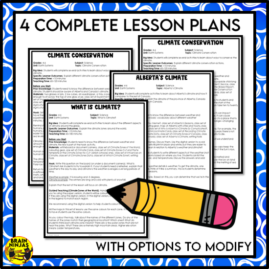 Alberta's Climate Lessons and Activities Paper and Digital – brainninjas
