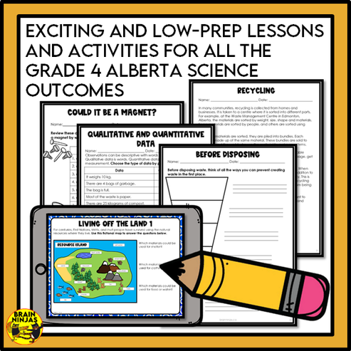 Alberta Science Grade 4 Full Year Lessons and Activities Bundle | Pape ...