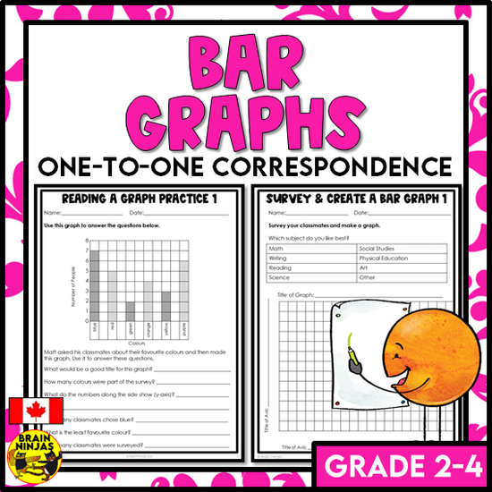 Bar Graphs One-to-One Correspondence Math Worksheets | Paper | Grade 3 ...