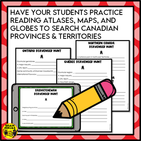 Canadian Geography Scavenger Hunt Bundle | Paper and Digital – brainninjas
