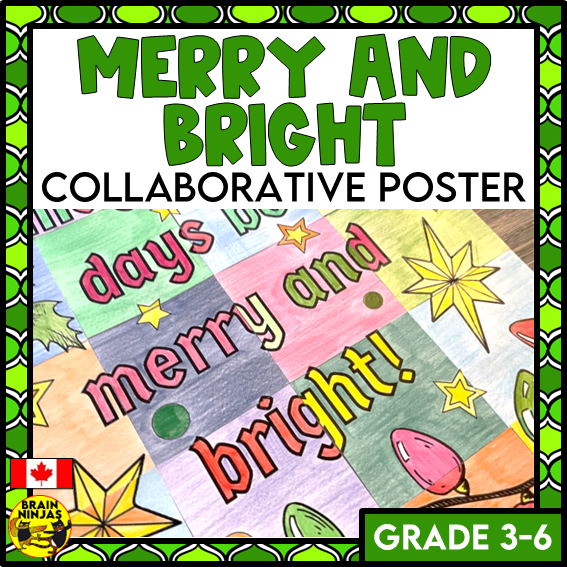 Christmas Collaborative Poster Merry and Bright | Paper – brainninjas