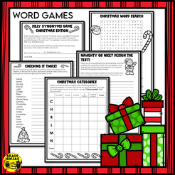Christmas Word Games Logic Puzzles and Creative Thinking Activities ...