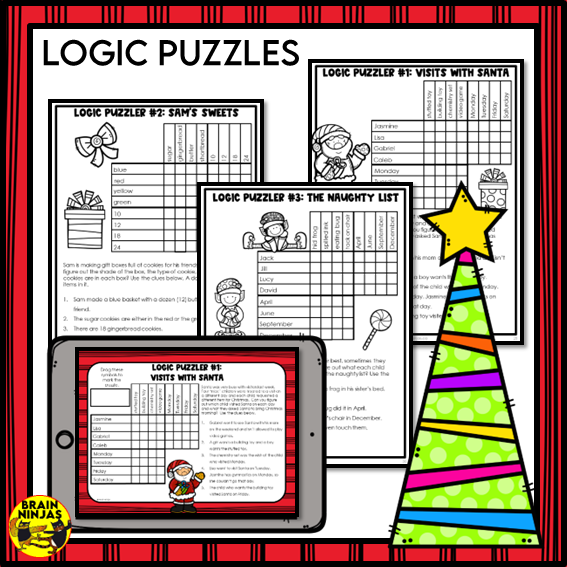 Christmas Word Games Logic Puzzles and Creative Thinking Activities ...
