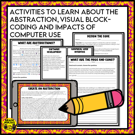 Abstractions and Coding Computer Science Lessons and Activities | Pape – brainninjas