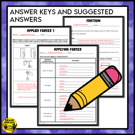 Contact Forces Lessons and Activities | Paper and Digital – brainninjas