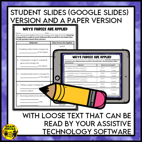 Contact Forces Lessons and Activities | Paper and Digital – brainninjas