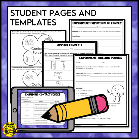 Contact Forces Lessons and Activities | Paper and Digital – brainninjas