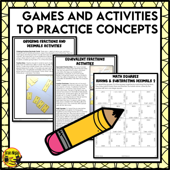 Decimals and Fractions Interactive Math Unit | Paper | Grade 5 ...
