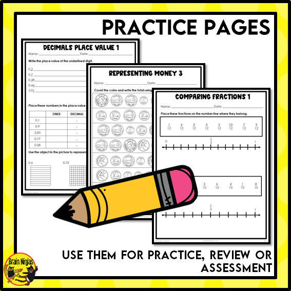 Decimals and Fractions Interactive Math Unit | Paper | Grade 4 ...