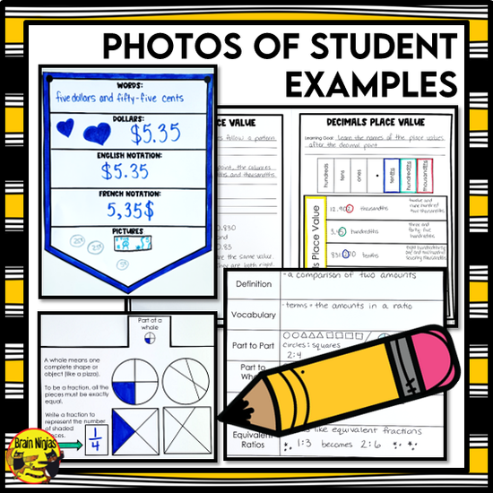 Decimals and Fractions Interactive Math Unit | Paper | Grade 4 Grade 5 ...