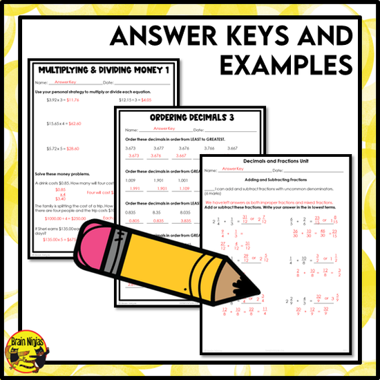 Decimals, Fractions, Ratios, Percent Math Interactive Notebook Unit ...