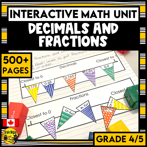 Decimals and Fractions Interactive Math Unit | Paper | Grade 4 Grade 5 ...