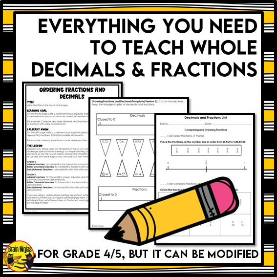 Decimals and Fractions Interactive Math Unit | Paper | Grade 4 Grade 5 ...