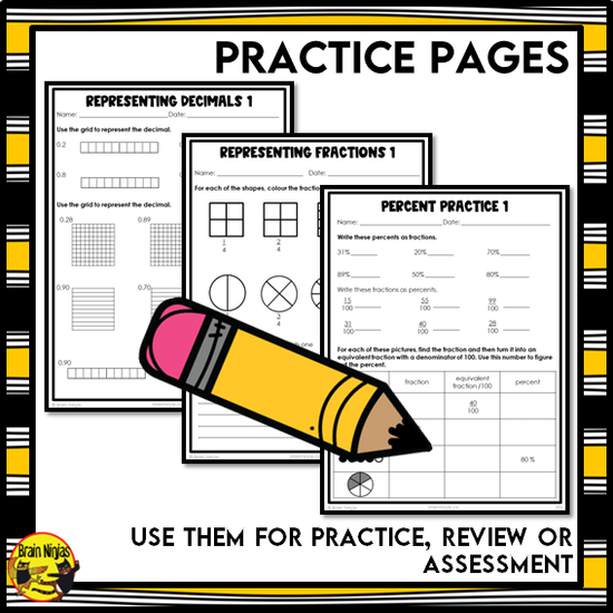 Decimals and Fractions Interactive Math Unit | Paper | Grade 4 Grade 5 ...