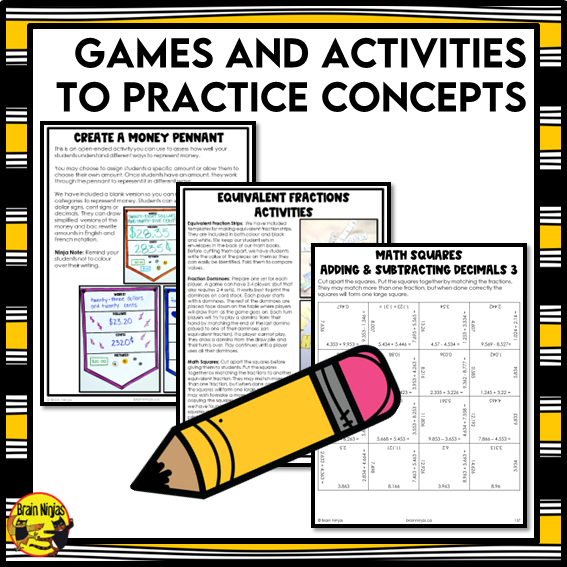 Decimals and Fractions Interactive Math Unit | Paper | Grade 4 Grade 5 ...