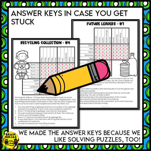 Earth Day Logic Puzzles | Paper and Digital – brainninjas