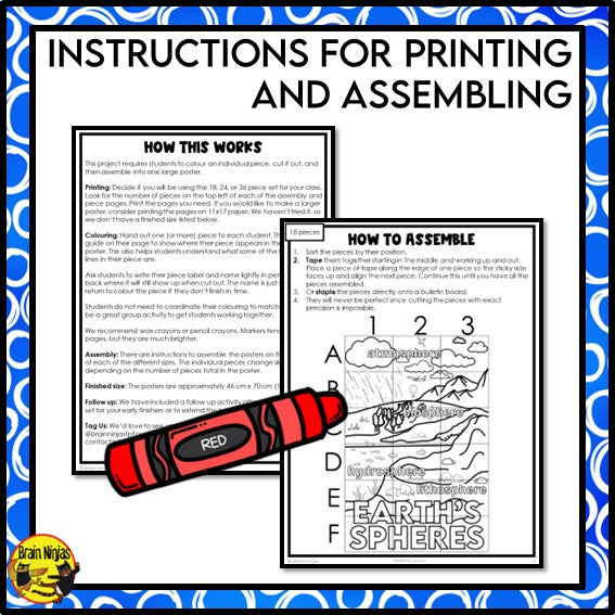 Earth's Spheres Collaborative Poster Colouring Activity | Paper ...