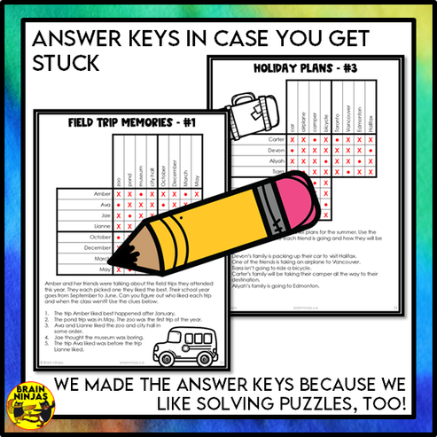 End of the Year Logic Puzzles | Paper and Digital – brainninjas