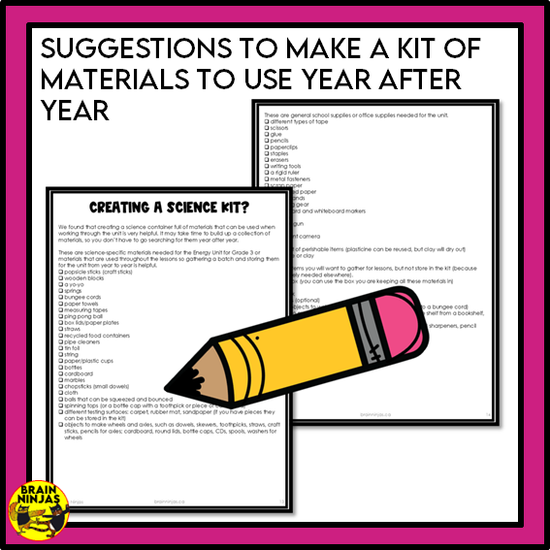 Energy Unit Alberta Grade 3 Science Lessons and Activities | Paper and ...