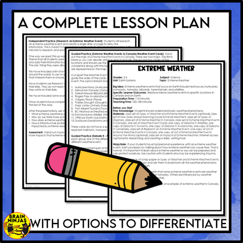 Extreme Weather Lesson and Activities | Paper and Digital – brainninjas