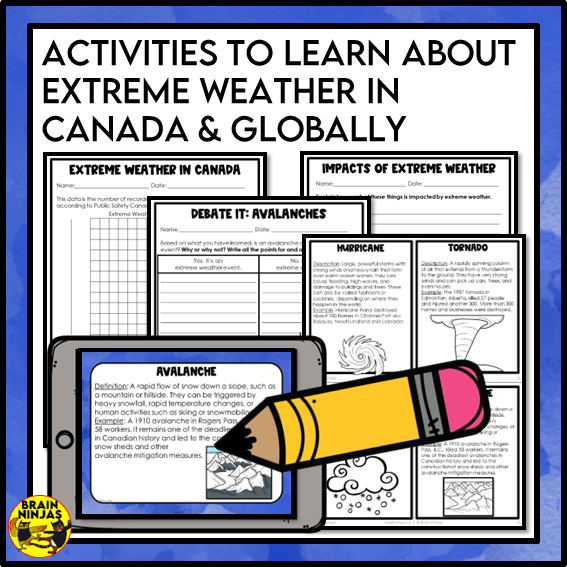 Extreme Weather Lesson and Activities | Paper and Digital – brainninjas