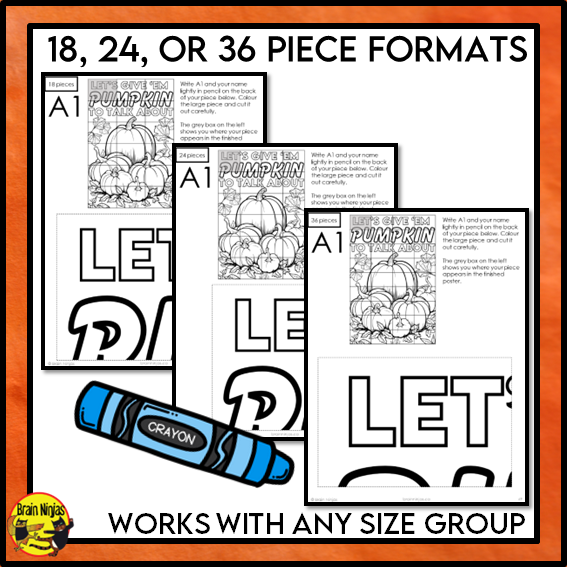 Pumpkin Collaborative Poster | Paper | For Fall or Halloween – brainninjas