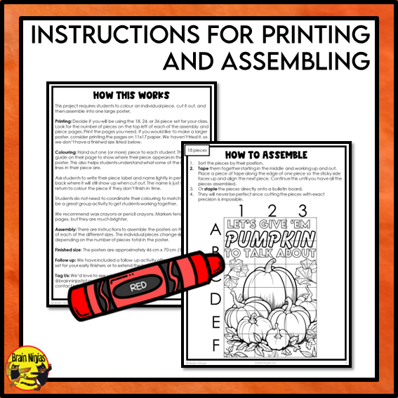 Pumpkin Collaborative Poster | Paper | For Fall or Halloween – brainninjas