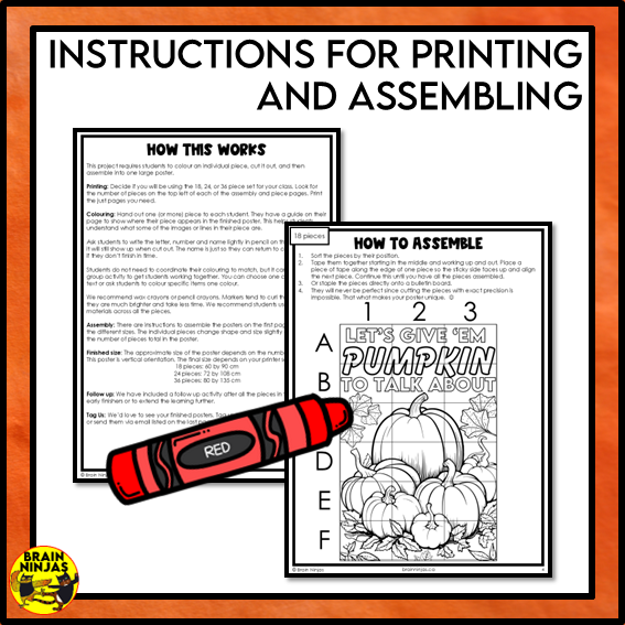 Pumpkin Collaborative Poster For Fall or Halloween | Paper – brainninjas