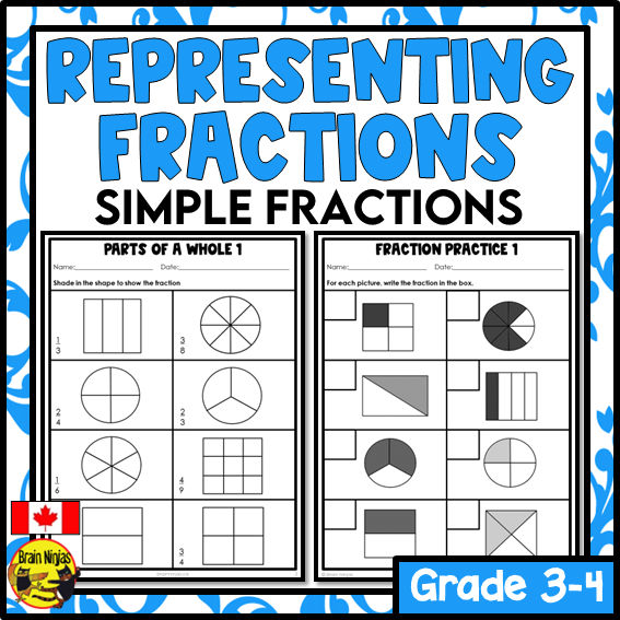 Proper Fractions Math Worksheets | Paper | Grade 3 – brainninjas