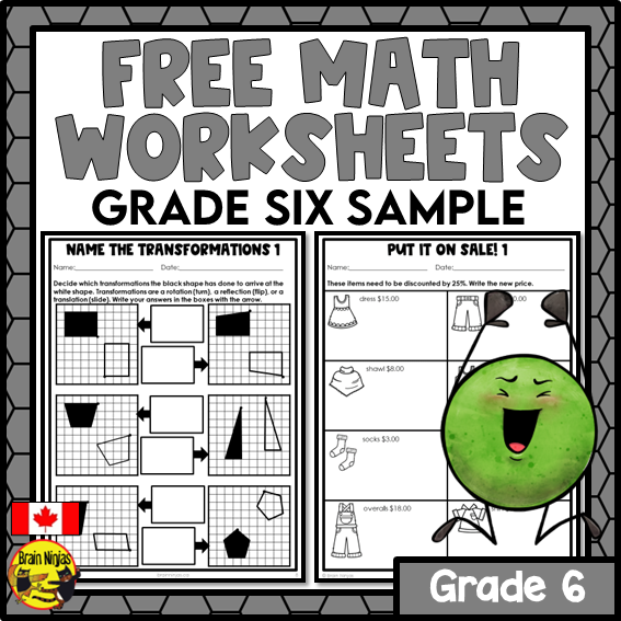 Free Math Worksheets | Paper | Grade 6 – brainninjas