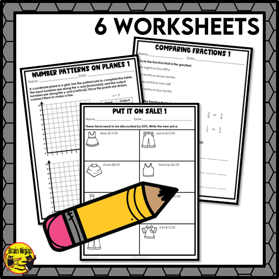 Free Math Worksheets | Paper | Grade 6 – brainninjas