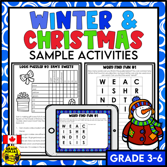 Free Winter and Christmas Word Games, Puzzles, and Writing Prompts | P ...