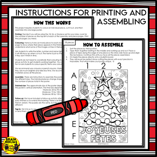 French Joyeuses Fêtes Christmas Collaborative Poster | Paper – brainninjas