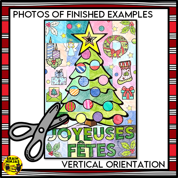 French Joyeuses Fêtes Christmas Collaborative Poster | Paper – brainninjas