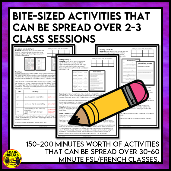 French Class Emergency Sub Plans Paper Grade 4 Grade 5 Grade 6 ...