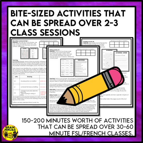 French Class Emergency Sub Plans Paper Grade 4 Grade 5 Grade 6 ...