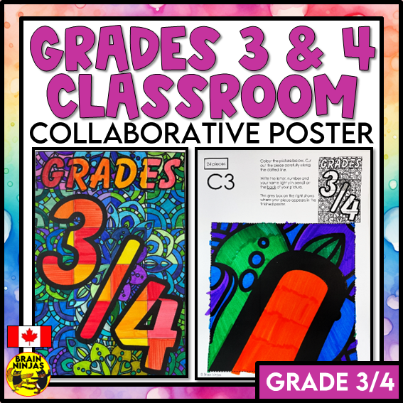 Grade 3 and 4 Combined Classroom Collaborative Poster | Paper – brainninjas