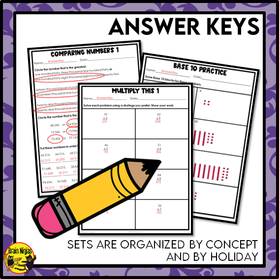 Math Worksheets Full Year Bundle With Concepts and Holidays | Paper ...