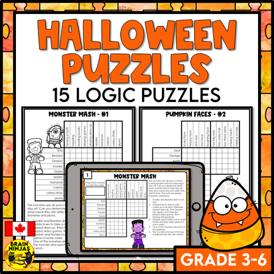 Halloween Logic Puzzles | Paper and Digital – brainninjas