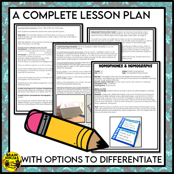 Homophones and Homographs Lessons and Activities | Paper and Digital ...