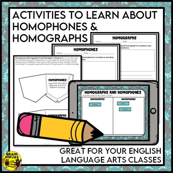 Homophones and Homographs Lessons and Activities | Paper and Digital ...