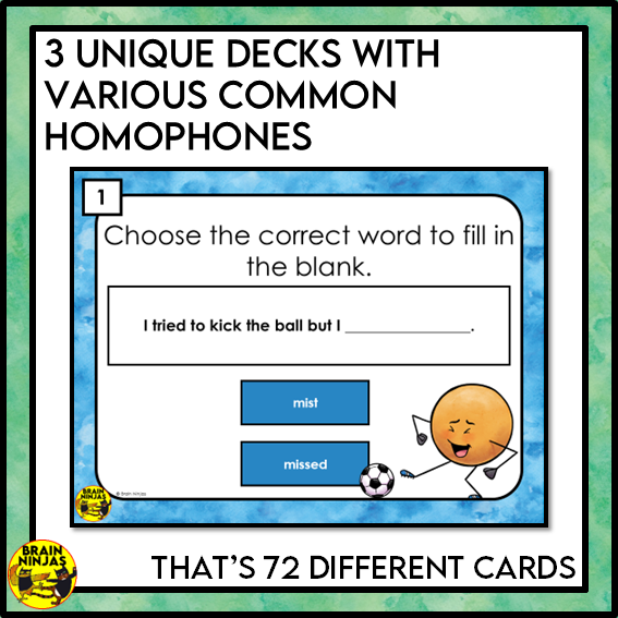 Homophones Task Cards Set 2 | Paper and Digital – brainninjas