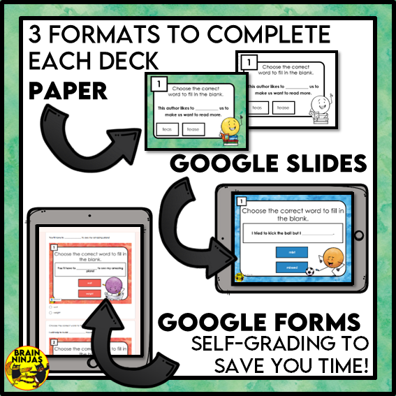Homophones Task Cards Set 2 | Paper and Digital – brainninjas