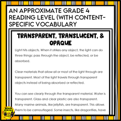 Light Science Reading Passages | Paper and Digital – brainninjas