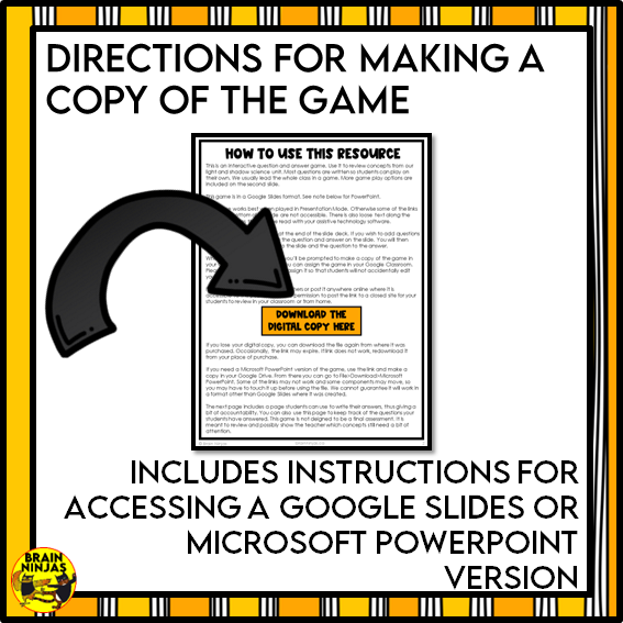 Light Science Interactive Review Game | Digital – brainninjas